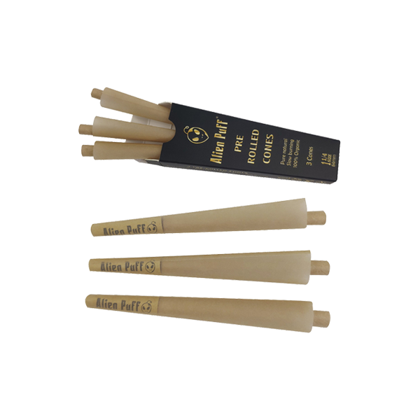 72 Alien Puff Black & Gold 1 1/4 Size Pre-Rolled Cones ( HP2550APC ...