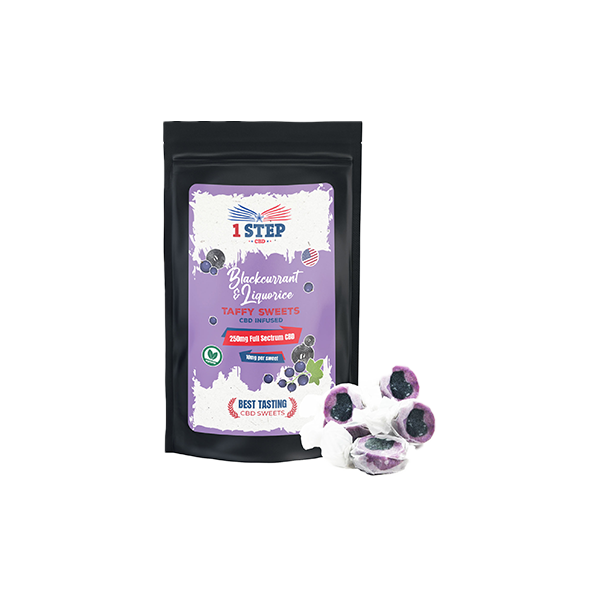 1 Step CBD 250mg Full Spectrum CBD Blackcurrant & Liquorice Taffy Grab ...